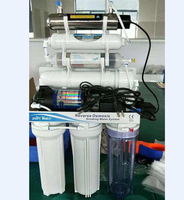 PH 8,5 Ro-Wasser-Filter-Umkehr-Osmose-Trinkwasser-System mit UVlampe ROHS